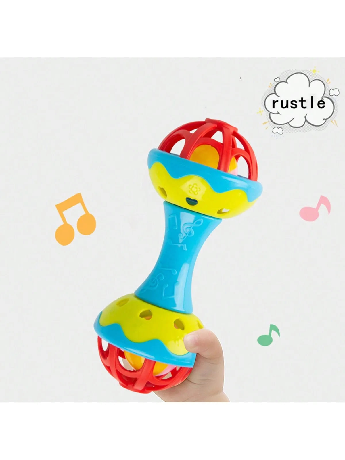 1pc random color Toddler Double-headed Hand Rattles Soothing Hand Grip ...